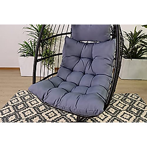 Avenlur Outdoor Patio Hanging Chair - Egg Chair with Stand, Indoor/Outdoor Hanging Chair for Patio Bedroom Balcony (Grey)