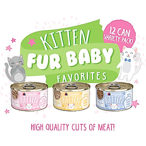 Weruva Kitten, Fur Baby Favorites Variety Pack, 3oz Can (Pack of 12)