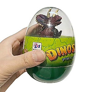 4 Pack Jumbo Eggs with Dinosaur Pull Back Cars, Dinosaur Toys for Kids,Dino Vehicles for Christmas Party Favors,Goodie Bag, Birthday Gifts