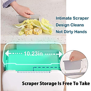 WAJJ 2.4 Gal Hanging Trash Can for Kitchen Cabinet Door with Sliding Cover, Wall Mounted Small Trash Bin Waste Bin with Lid for Kitchen Cabinet Door, Bathroom, Toilet, Bedroom, Living Room(White)