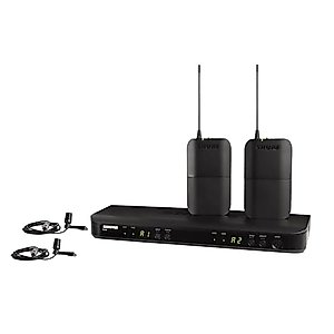 Shure BLX188/CVL UHF Wireless Microphone System - Perfect for Interviews, Presentations, Theater - 14-Hour Battery Life, 300 ft Range | includes (2) Lavalier Mics, Dual Channel Receiver | H9 Band