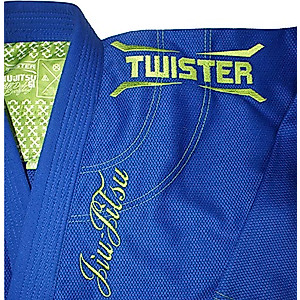 Twister Women Brazilian Jiu Jitsu Gi Preshrunk Premium Quality Fabric Comes with White Belts & Gi Bag… (W1, Blue)