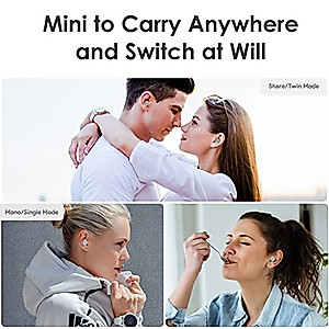 PALOVUE Wireless Earbuds, in-Ear Earphones with Bluetooth 5.3, Built-in Mic, 35H Playtime Deep Bass Stereo, with Lightweight Compact Charging Case for Sport/Work Compatible iPhone Android