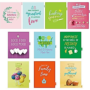 Recipe Binder Book Organizer Keeper Kit 50 PCS Recipe Cards 10 Dividers 50 Plastic Sleeves 3 Ring 8.5 X 9.5 inch Gifts