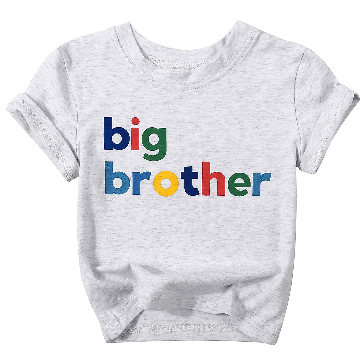 Big Brother Shirt Toddler Baby Boys Promoted to Big Brother Announcement T-Shirt Big Bro Short Sleeve Cotton Tee White Grey