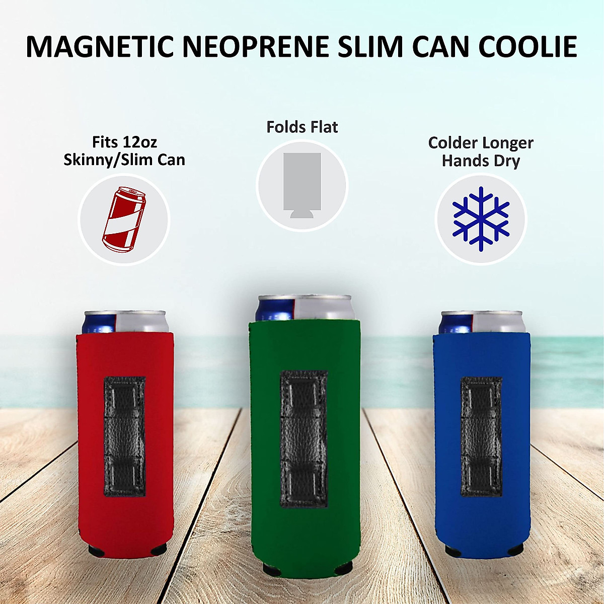Blank Magnetic Slim Can Coolie (Various, 6 Pack)