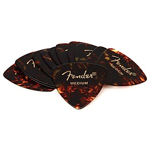 Fender Classic Celluloid Guitar Picks 346 Shape, Tortoise Shell, Medium, 12-Pack