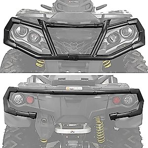 A & UTV PRO Front & Rear Bumper Kit for for Can Am Outlander G2 450 500 570 650 800 850 1000 MAX 2012-2022, Heavy Duty Combined Brushguard Bumper Protector Accessories, Replace OEM#715004837,715004920