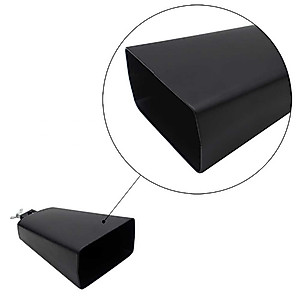 Cowbell Drum Cencerro,Plastic Cow Bell,Latin Percussion Cowbell 6 Inch Metal Cowbell Noise Maker with Handle for Drumset Kit Percussion Come with Stick Black Cow Bells Cowbell Drum Musical Cow Bell