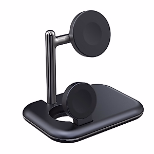 Charger Stand for Apple Watch, 2 in 1 Foldable Wireless Charging Station for Apple Watch Ultra/Ultra2/10/9/8/7/6/5/3/2/1/SE/SE2
