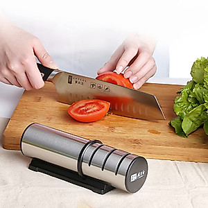 TAIDEA Manual Knife Sharpeners 15 and 20-Degree for Serrated and Straight Knives Diamond Abrasives, 3-Stage