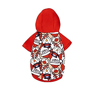 Fantasy Era Funny Dog Christmas Outfits Costume Cat Hoodie Cosplay Party Clothes for Small Pet (Red, XX-Large)
