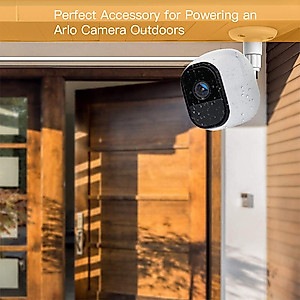 40 Feet Weatherproof Arlo Outdoor Power Adapter for Arlo Pro, Taken Power Cable and Quick Charge 3.0 Charging Adapter Compatible with Arlo Pro, Arlo Pro 2, Arlo Go, 1 Set, White