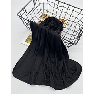 Txmout Hijab Scarfs for Women Premium Jersey Hijab Hijab for Women Muslim Cotton Hijab (Black)