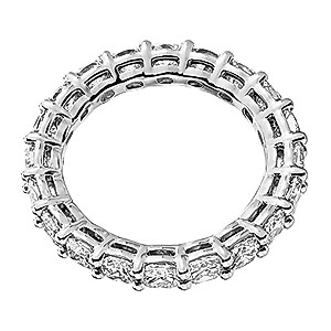 PAVOI 14K White Gold Plated Rings Cubic Zirconia Love Ring | 3mm Stackable Rings for Women | White Gold Rings for Women Size 9