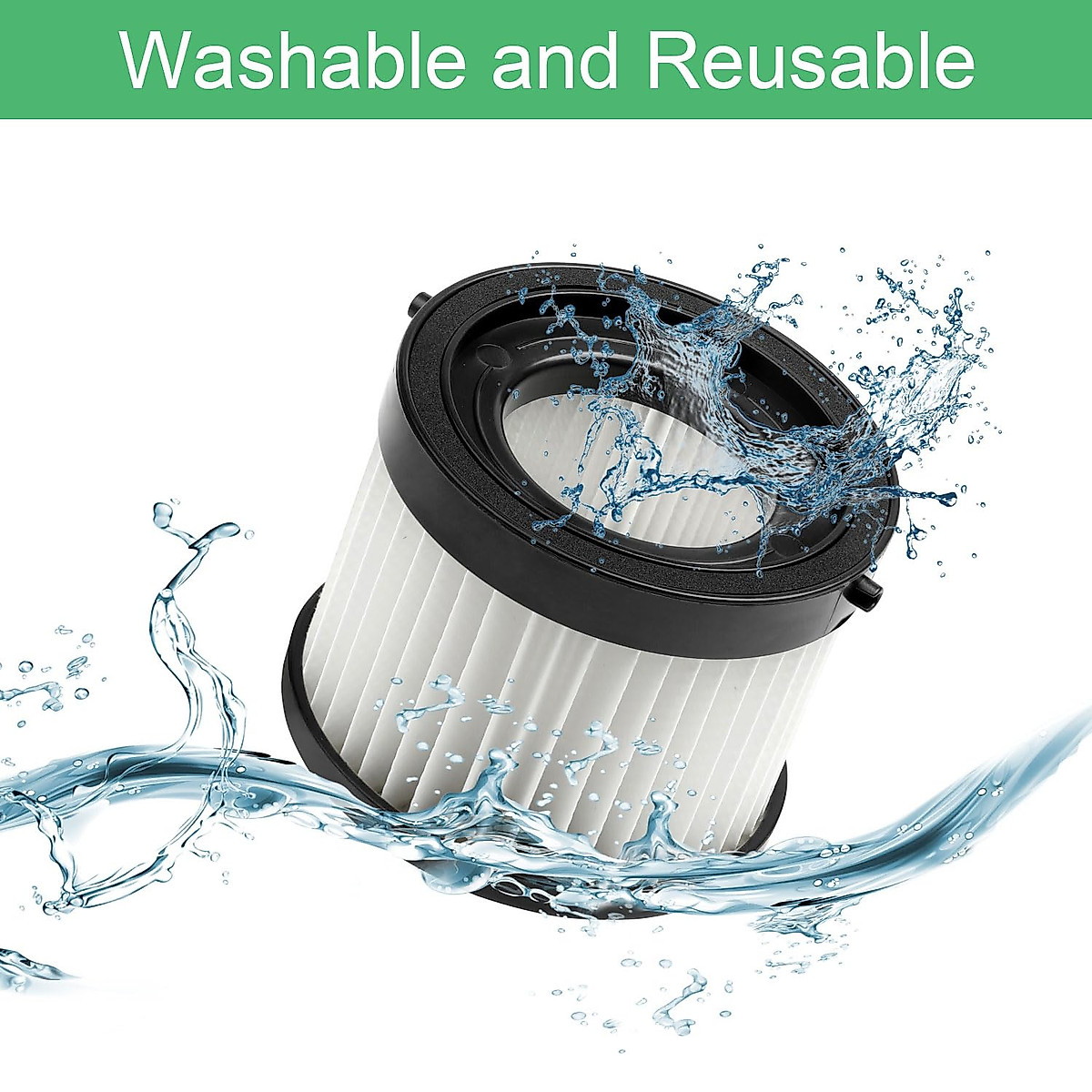 4 Pack Vacuum Filter Replacement Compatible with Milwaukee 49-90-0160, 0882-20 M18 Compact Vacuum Wet Dry Cartridge Filters Washable and Reusable