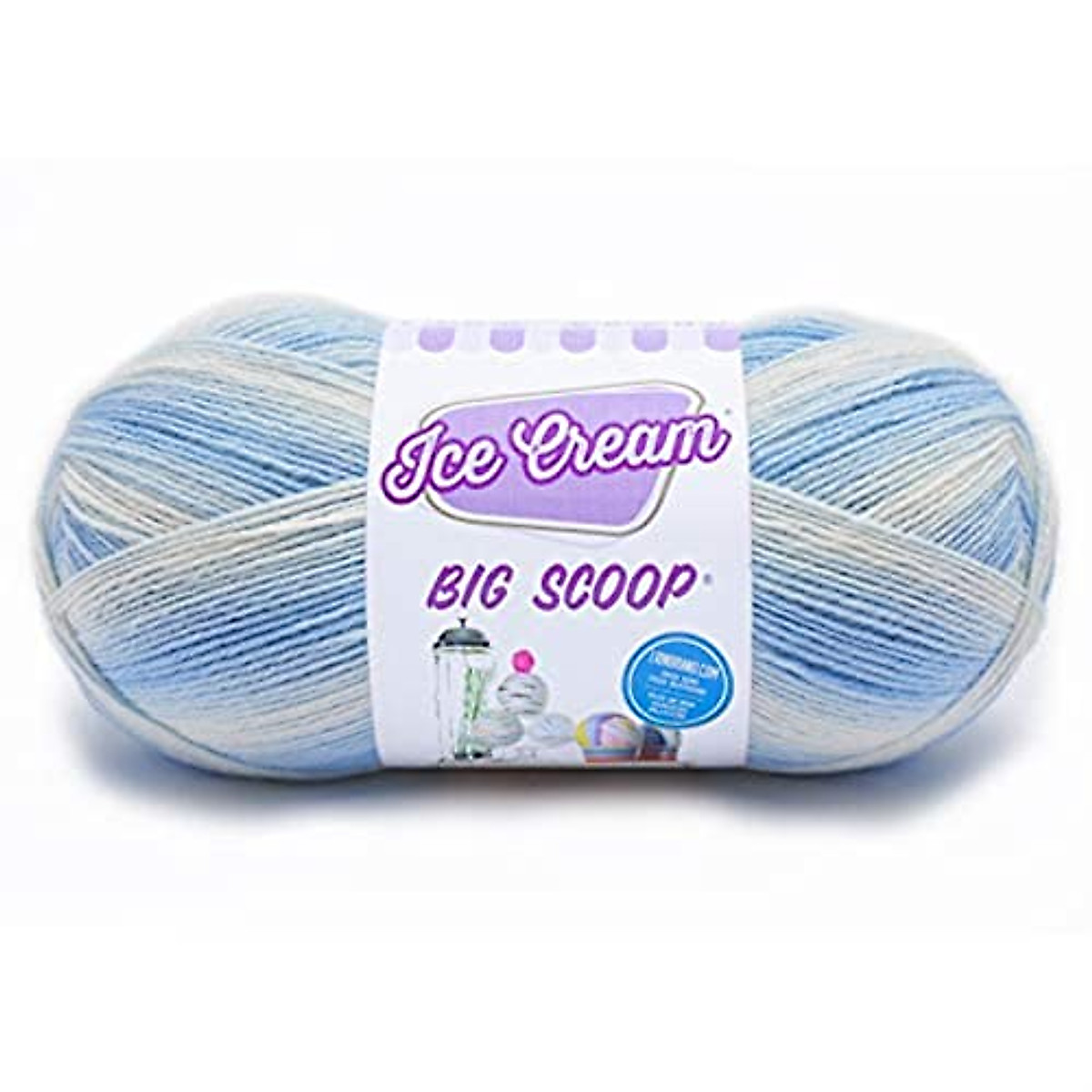 Lion Brand Yarn Ice Cream Big Scoop Yarn, Blueberry, 27.94 x 12.7 x 12.7 cm