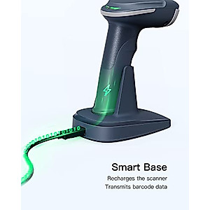 Inateck QR Barcode Scanner, 2D Wireless Barcode Scanner, 3 in 1 Barcode Reader, Screen Scanning, BCST-54 Blue