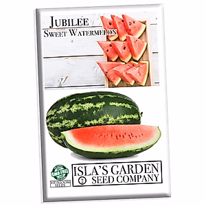Jubilee Sweet Watermelon Seeds for Planting, 50+ Heirloom Seeds Per Packet, (Isla's Garden Seeds), Non GMO Seeds, Botanical Name: Citrullus lanatus, Great Home Garden Gift