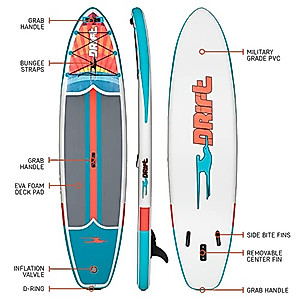 Drift Inflatable Stand Up Paddle Board - SUP Paddle Board and Accessories, Including Pump, Paddle, and More - Native Floral, Adult, 11'6"
