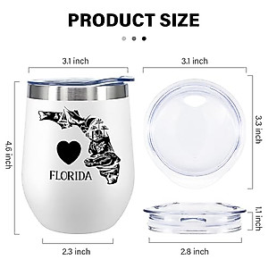Customized Florida Gift,Florida Coffee Mug 12oz Wine with Lid 18/8 Stainless Steel Cup,Unique Oliday Travel Supplies