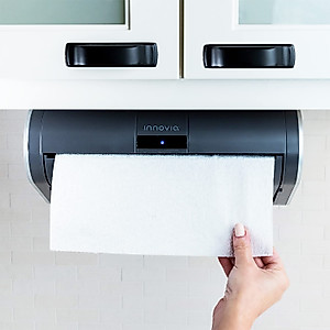 Innovia Automatic Paper Towel Dispenser. Touchless Technology. Works with Most Paper Towel Brands and Sizes. Dispenses The Number of Sheets You Need. Grey, Under Cabinet Mounted.