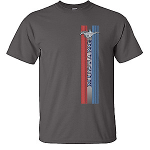 Fair Game Mustang Racing Stripe Ford T-Shirt 5.0 Patriotic Shelby Pony Tribar-Charcoal-XL