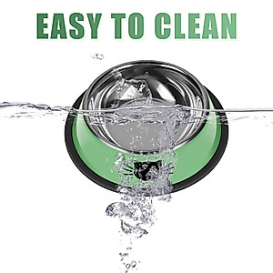 Serentive 2Pcs Cat Bowls Non-Slip Stainless Steel Small Cat Food Bowls Unbreakable Thicken Cat Feeder 7 Oz Cat Dishes Suitable for Indoor Small Pets Removable Rubber Base Easily Clean Lovely Color