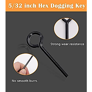 Aienxn 10pcs Black 5/32 inch Standard Hex Dogging Key with Full Loop, Metal Allen Wrench Door Key for Push Bar Panic Exit Device Q-O-046-BK-5/32