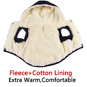 Vecomfy Fleece Lining Extra Warm Dog Hoodie in Winter for Medium Dogs Jacket Pet Coats with Hooded,Blue L