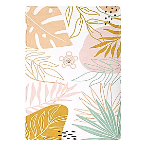 Yamaziot Washable Area Rug 5x7 Non-Slip Pink Boho Rug for Bedroom Cute Soft Throw Kids Nursery Rug, Low Pile Abstract Plant Print Soft Floor Carpet for Bedroom Nursery Classroom Living Room