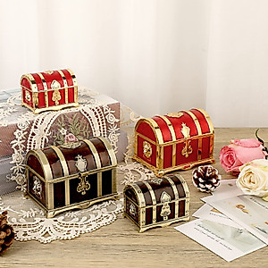 Hipiwe Vintage Jewelry Box Treasure Chest Box Trinket Box Large Ring Earrings Necklace Keepsake Gift Holder Case for Girls Ladies Women