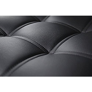 koonlert14 Contemporary Bar Stools Hight Adjustable Seat Hydraulic 360 Degree Swivel Sturdy Steel Frame Quadrate cushion Seat Dining Chair Bar Pub Stool Home Office Furniture - Set of 2 Black #1935