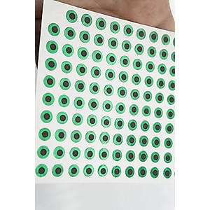 HTHYLURE Fishing Lure Eye 2D Flat Eye Fishing Eyes 2D Holographic Lure Eyes Making Fly Tying Fake Fish Eyes DIY Lifelike Realistic Artificial Holographic Fake Eyes 2D Green 2MM-330 PCS