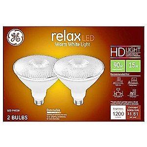 Ge Lighting 45249 15 Watt E26 Par38 Warm White Led Dimmable Relax Hd Light Bulbs 2 Count