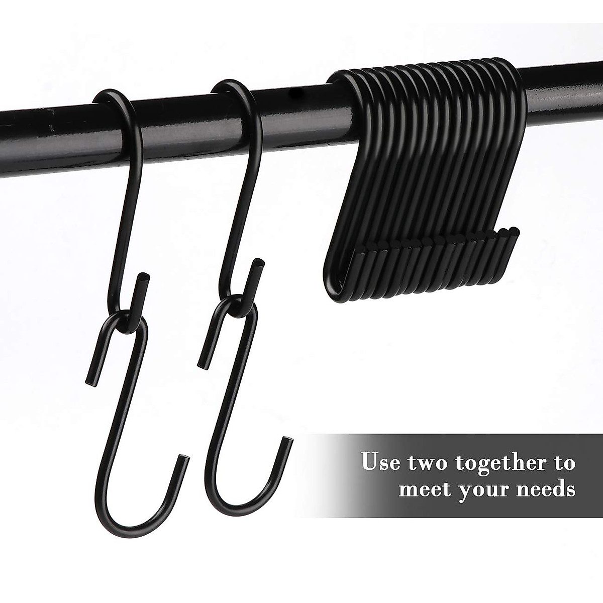 Lemonfilter S Hooks for Hanging Plants 3 Inch 20 Pcs S Metal Hooks,Black S Hooks for Hanging Shower Curtains, Hanging Kitchen Pots and Pans, Coffee Mugs, BBQ Utensils, Clothes, Plants
