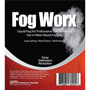 FogWorx Fog Juice - 1 Half Gallon of Premium Fog Fluid (64oz) - Medium Density, High Output, Long Lasting Fog Machine Fluid