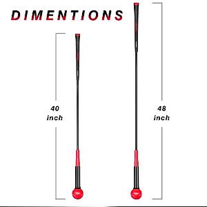 CHAMPKEY Golf Swing Trainer - Tempo & Flexibility Training Aids Warm-Up Stick Ideal for Golf Indoor & Outdoor Practice (Red, 48 Inches)