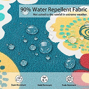 Magpie Fabrics Patio Bench Cushion Cover 45x18x3 Inch, NO Insert! Water Resistant UV Protection Outdoor Swing Loveseat Replacement Cover with Zipper, (Heronsbill Turquoise Green)