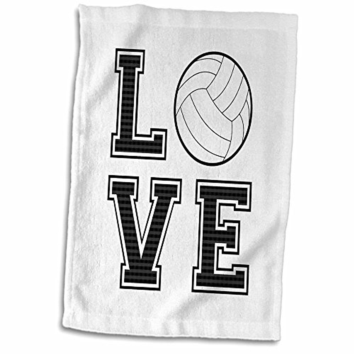 3D Rose Print of Love Volleyball Hand Towel, 15" x 22"