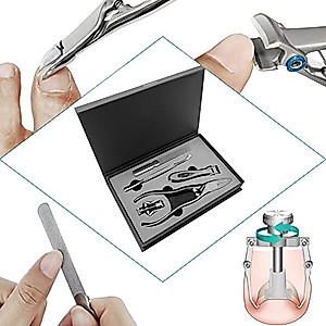 VOGARB 5pcs Large Nail Clippers Set for Thick/Ingrown Nails Toenail and Fingernail Long Handle Trimmer Wide Opening Cutter Heavy Duty Professional Podiatrist Pedicure Tool for Adult Seniors(JCDK5PS)
