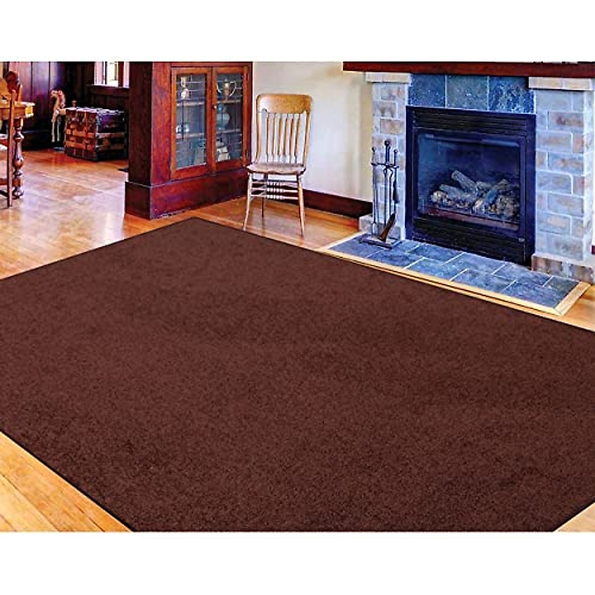 Bright House Solid Color Round Shape Area Rugs Chocolate - 3' Round