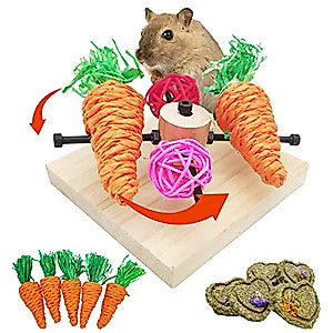 BNOSDM Hamster Wooden Foraging Toy for Hamster Enrichment Toys Interactive Toys for Bunnies Guinea Pig Puzzle Toy Bunny Treat Puzzle for Dwarf Hamsters Guinea Pigs Rats Rabbits Chinchillas