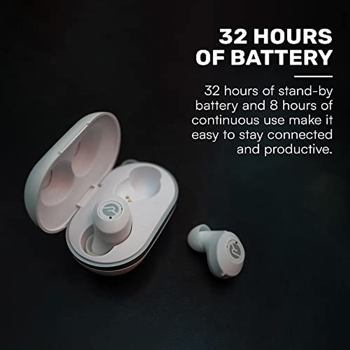 Raycon Everyday Bluetooth Wireless Earbuds (2023 Edition) with Microphone- Stereo Sound in-Ear Bluetooth Headset True Wireless Earbuds 32 Hours Playtime (Matte White)