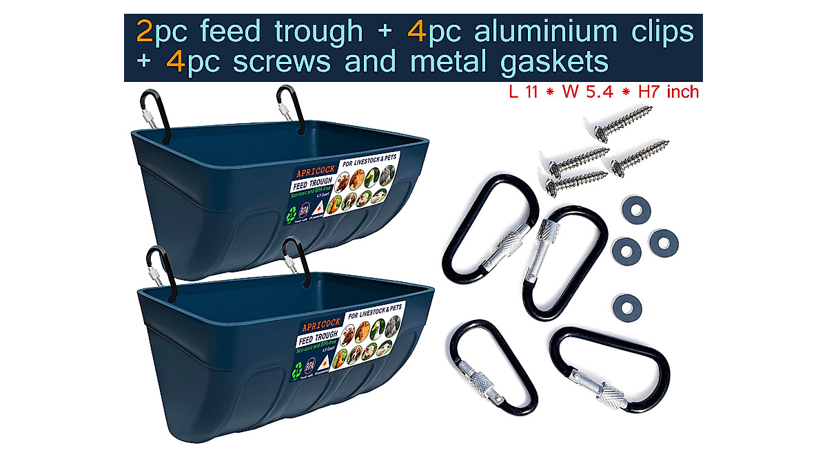 Durable 2 Pack Goat Feed Trough & Waterer Bucket