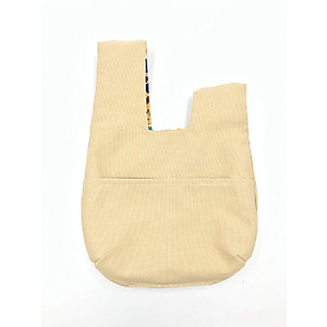 BAR Stylish Cotton Japanese Pattern Wrist Bag Sleeve Knot Pouch Portable Canvas Tote Purse for Female, Women (Graffiti)