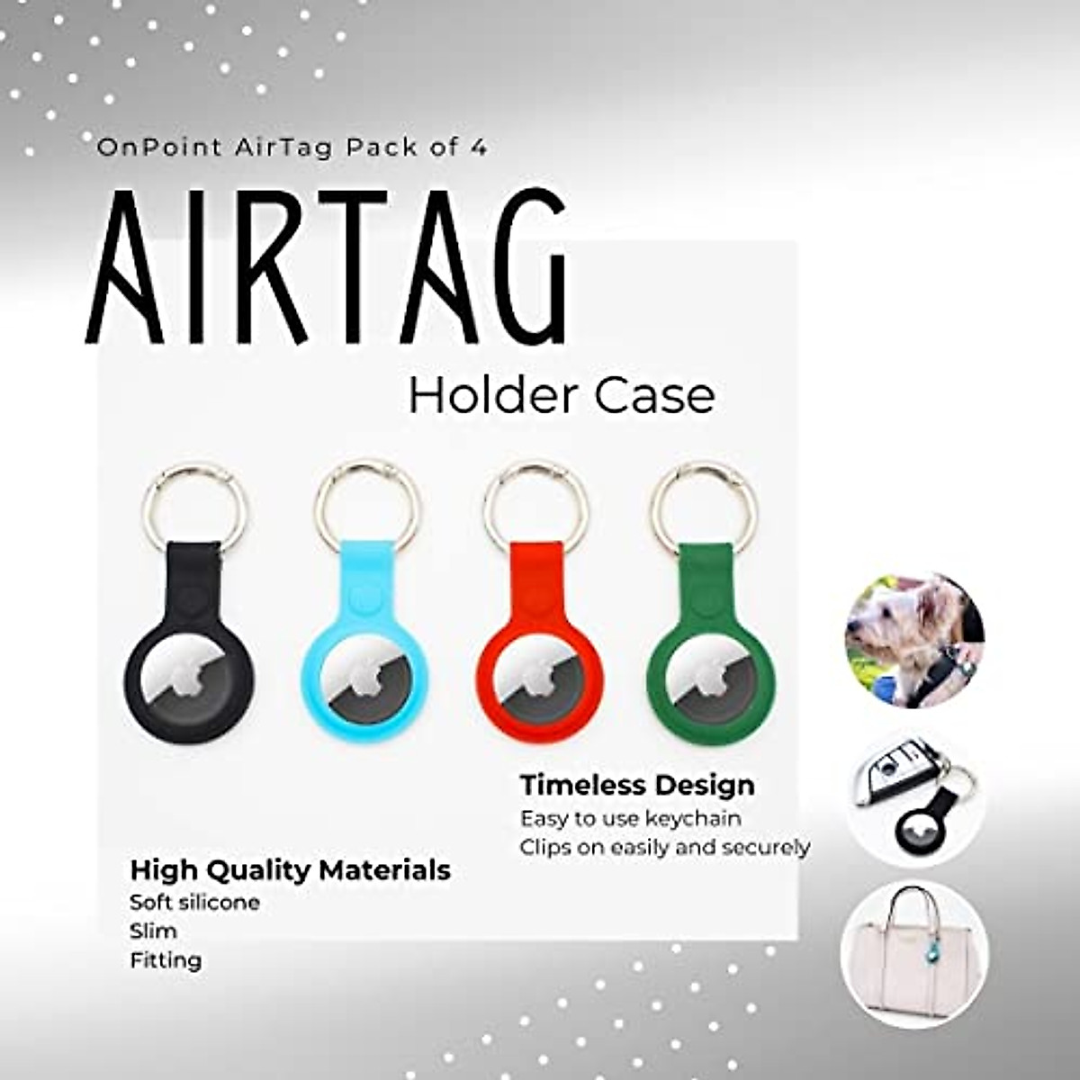 Apple AirTag Holder Keychain Apple AIR TAG NOT Included Air tag Case Waterproof Key Ring - Airtag Holder 4 Pack - Airtag Case - GPS Finder.
