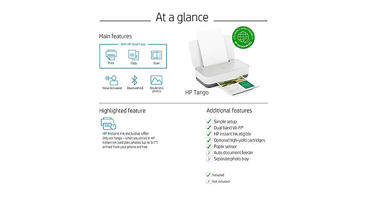 HP Tango Wireless Printer - Mobile Printing & Voice Control