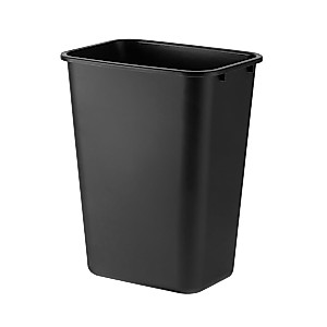 SunSierra 10 Pack, Recycle Wastebasket, 28 Qt. / 7 Gallon Rectangular Wastebasket/Trash Can Kit - Space Saving Recycling Bin, Narrow Spaces in Commercial, Kitchen, Home, Office, and Dorm - Black