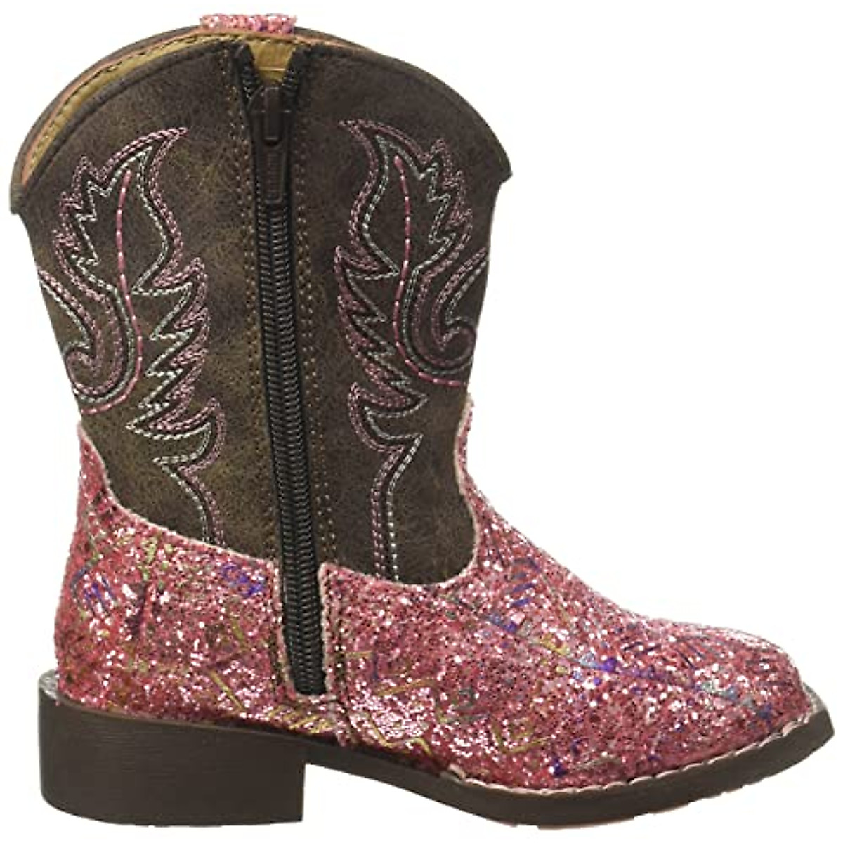 Roper Little Kids Glitter Aztec Boot, Pink, 2